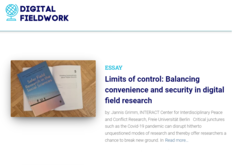 Artikel von Dr. Jannis Grimm bei "Digital Fieldwork" • INTERACT Center